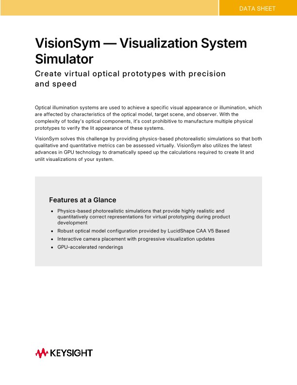 VisionSym — Visualization System Simulator PDF Asset Page | Keysight